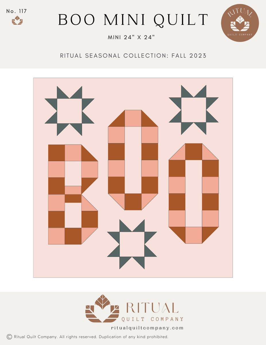 BOO Mini Quilt - PDF Pattern – ritualquiltcompany
